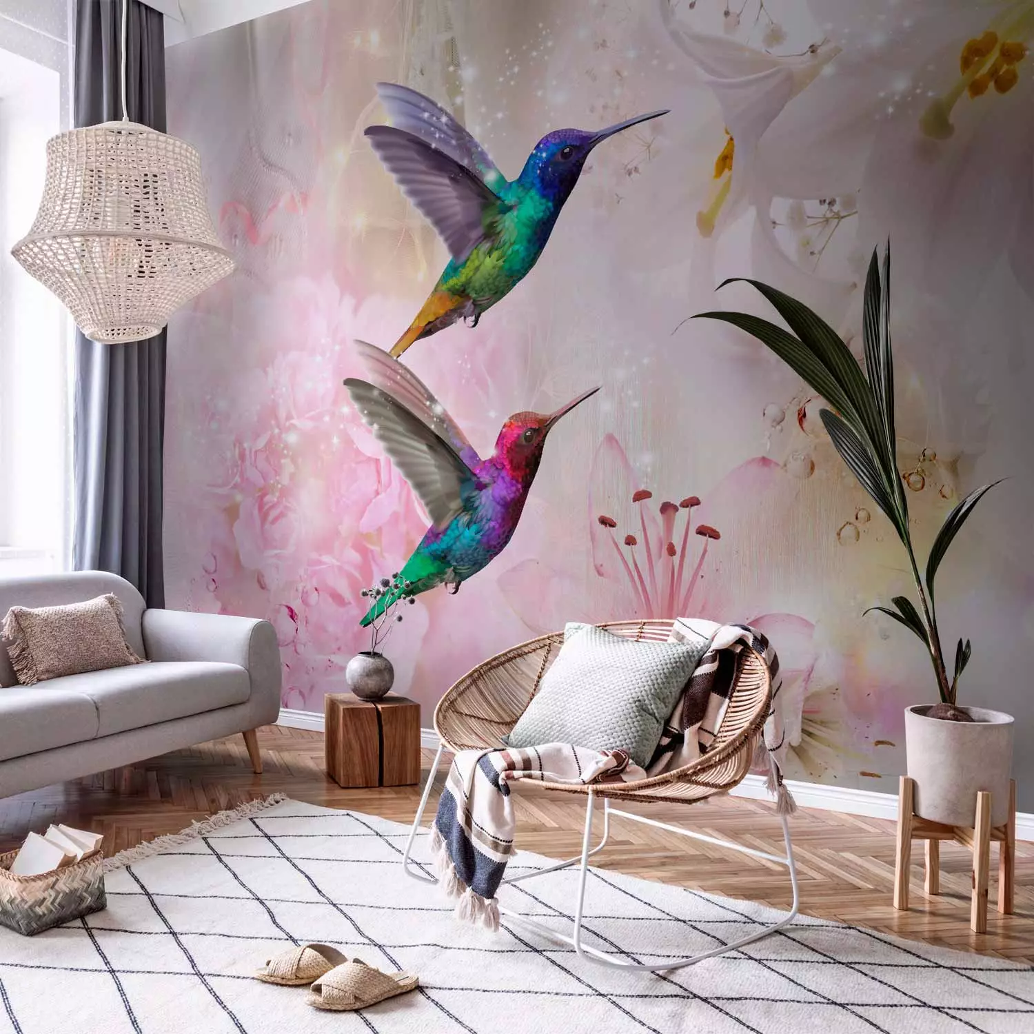 designer wallpaper birds and flowers