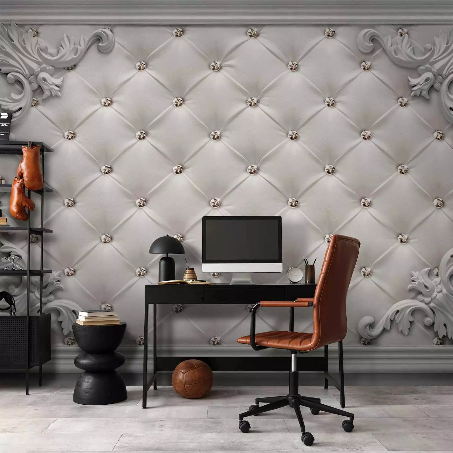 leather panel wallpaper