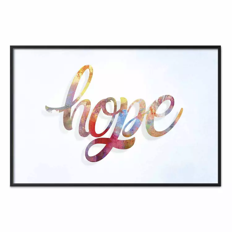 Poster Hope - simple composition with English text on a solid ...