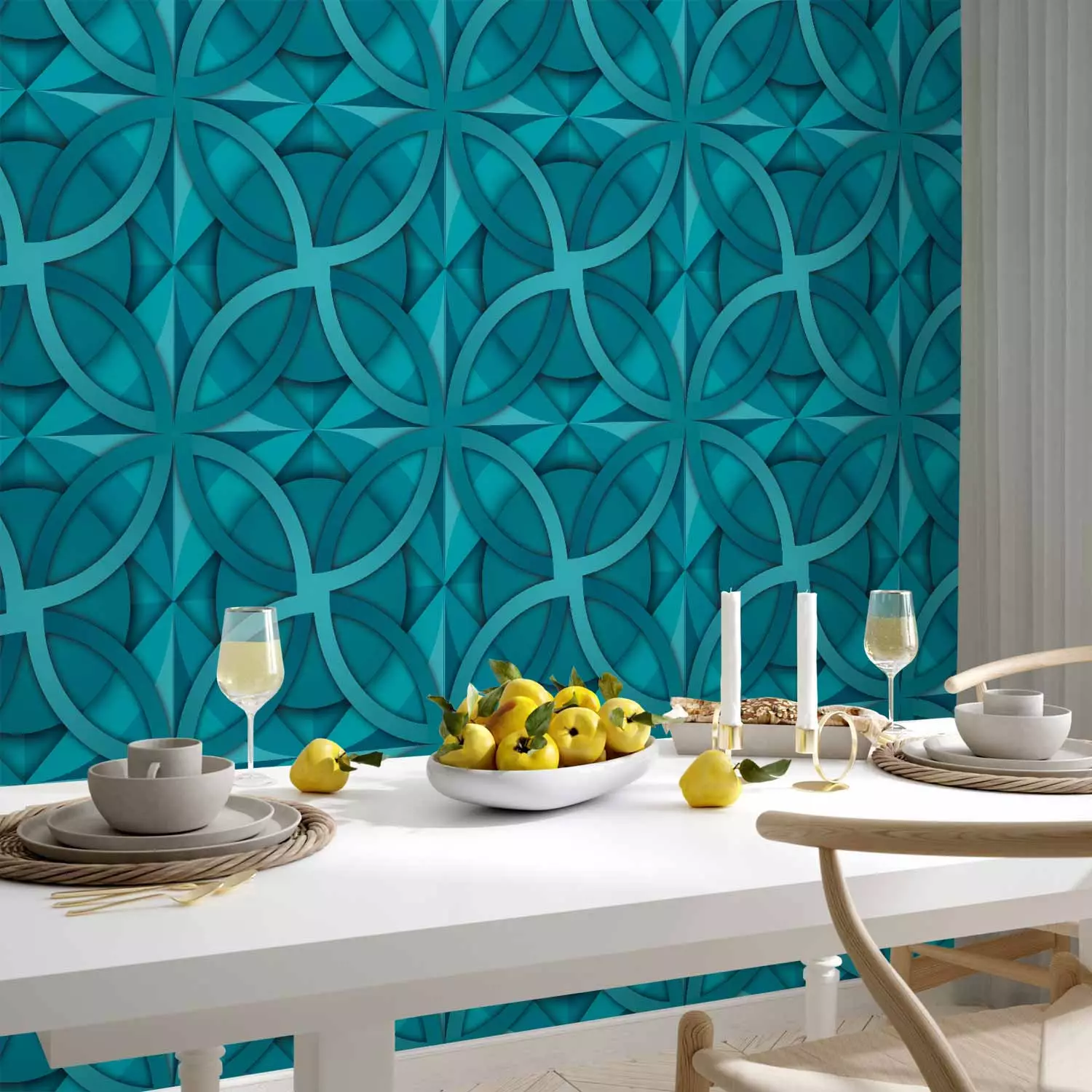 turquoise pattern wallpaper