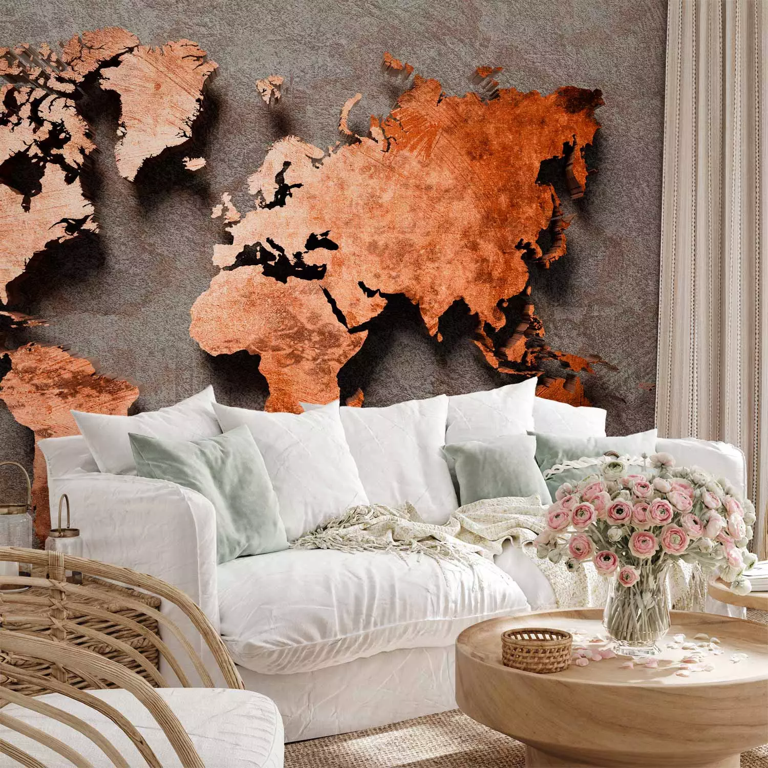 copper wall mural