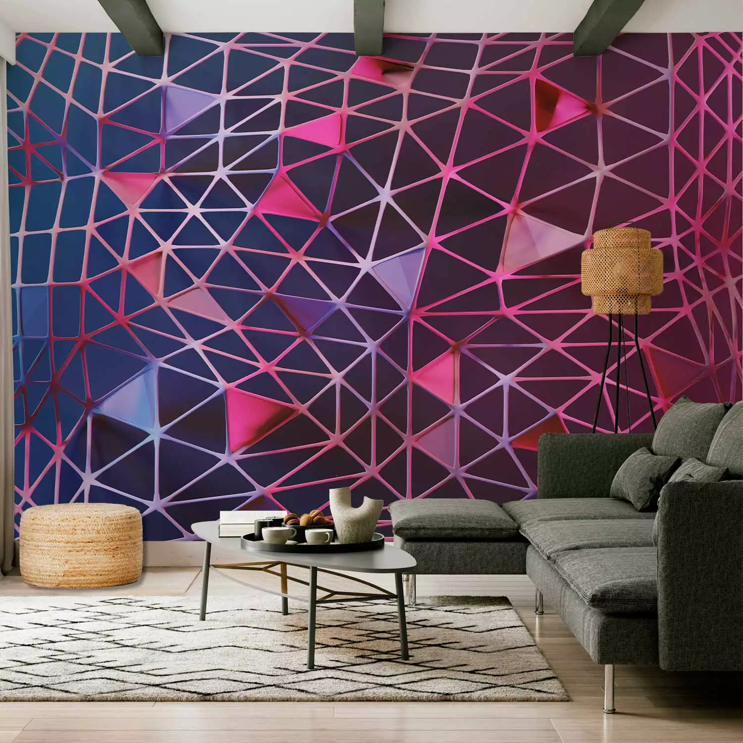 pink geometric pattern wallpaper