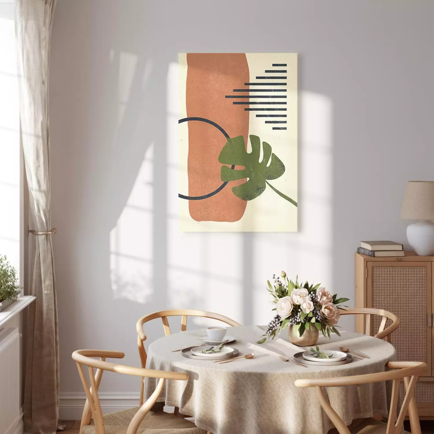 geometric monstera leaf