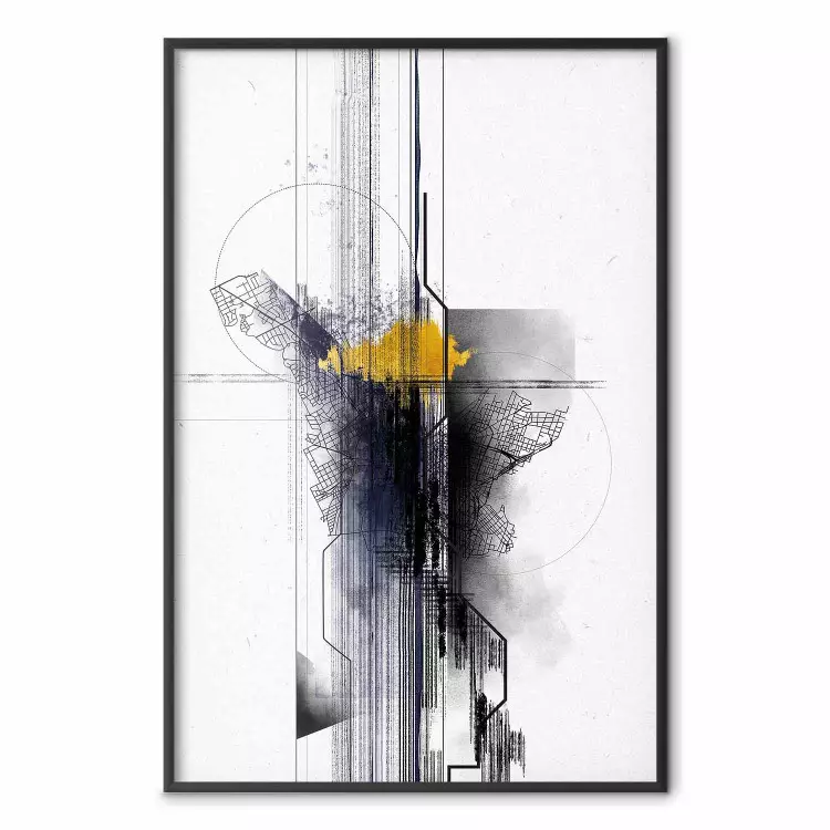 Poster in frames Sentimental Journey - map and colorful patterns in an ...