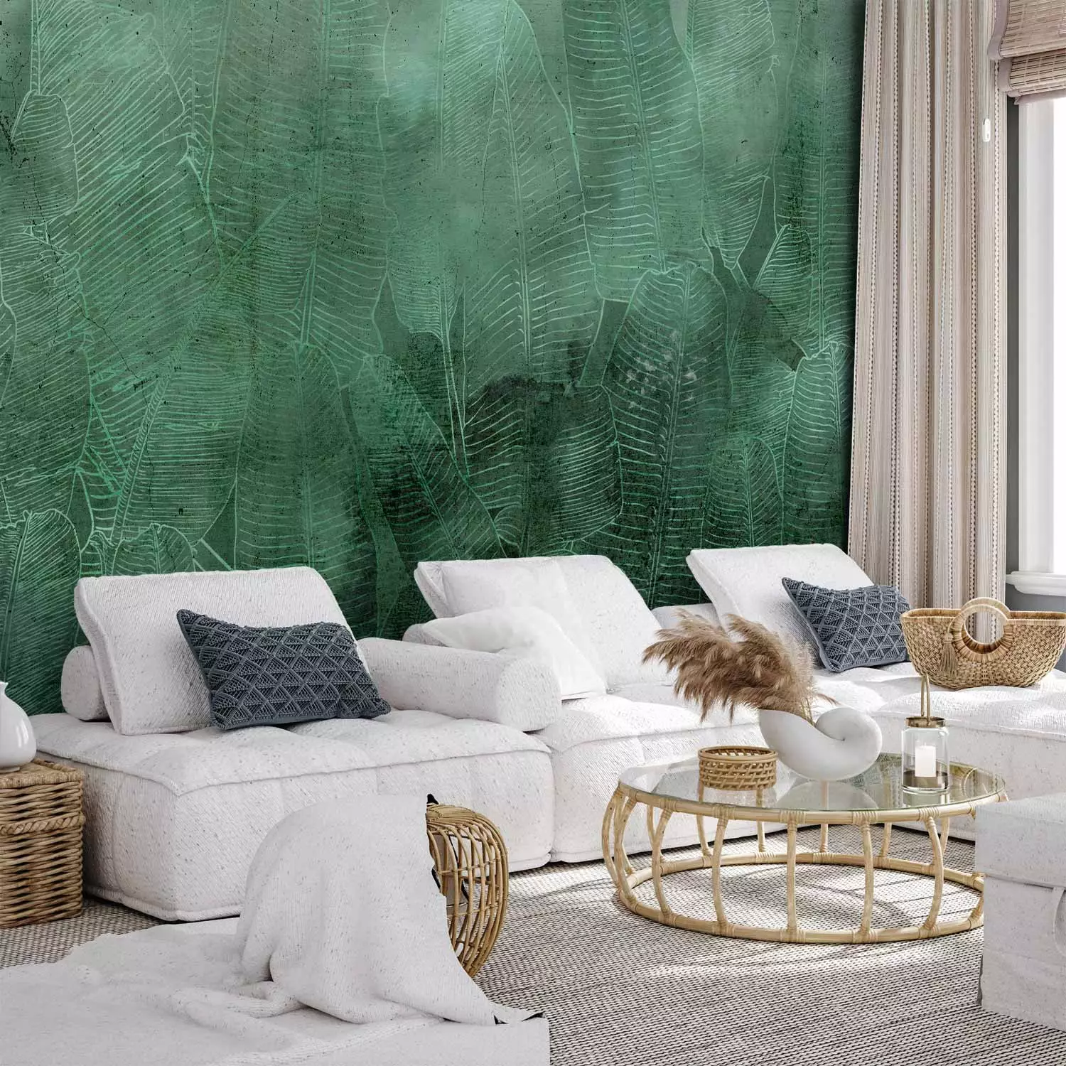 green feature wallpaper