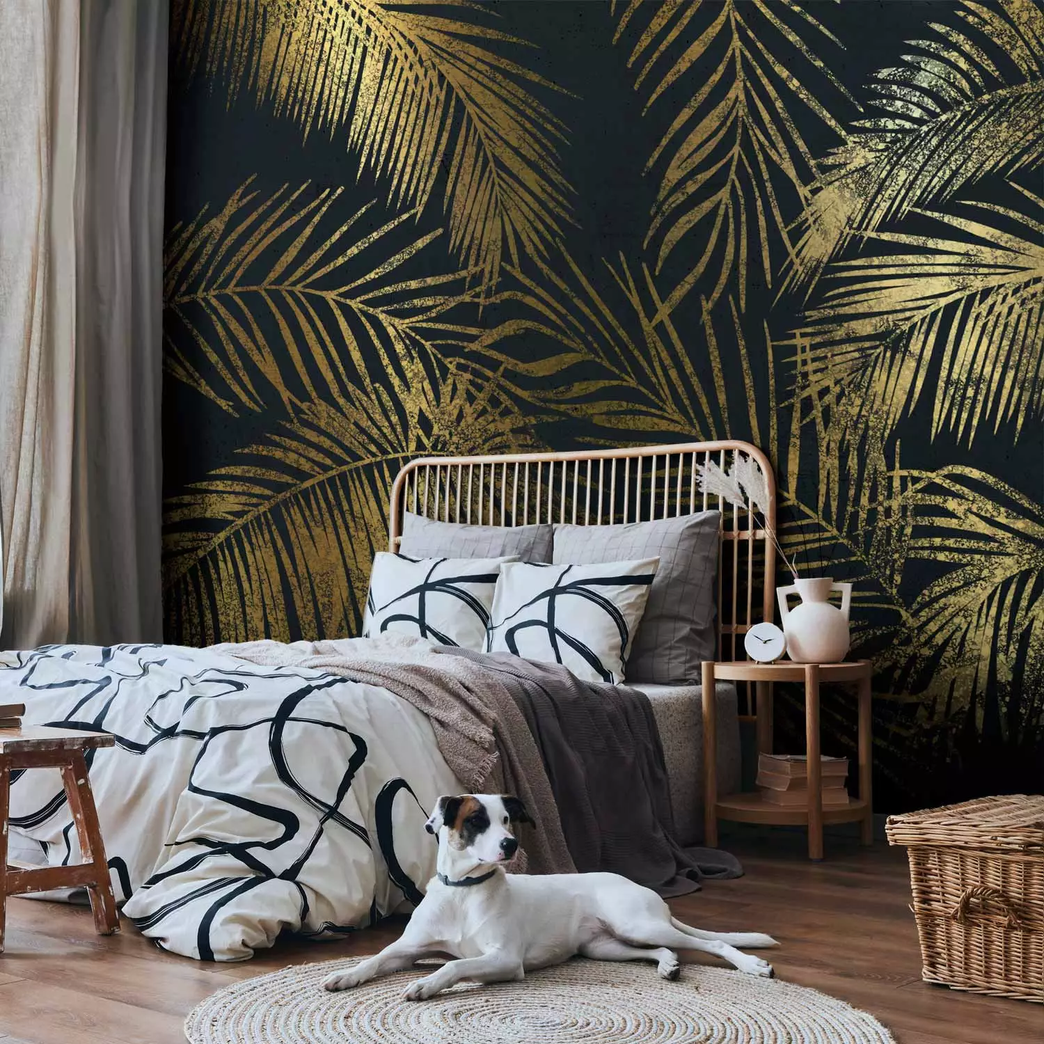 black and blue wallpaper for bedroom