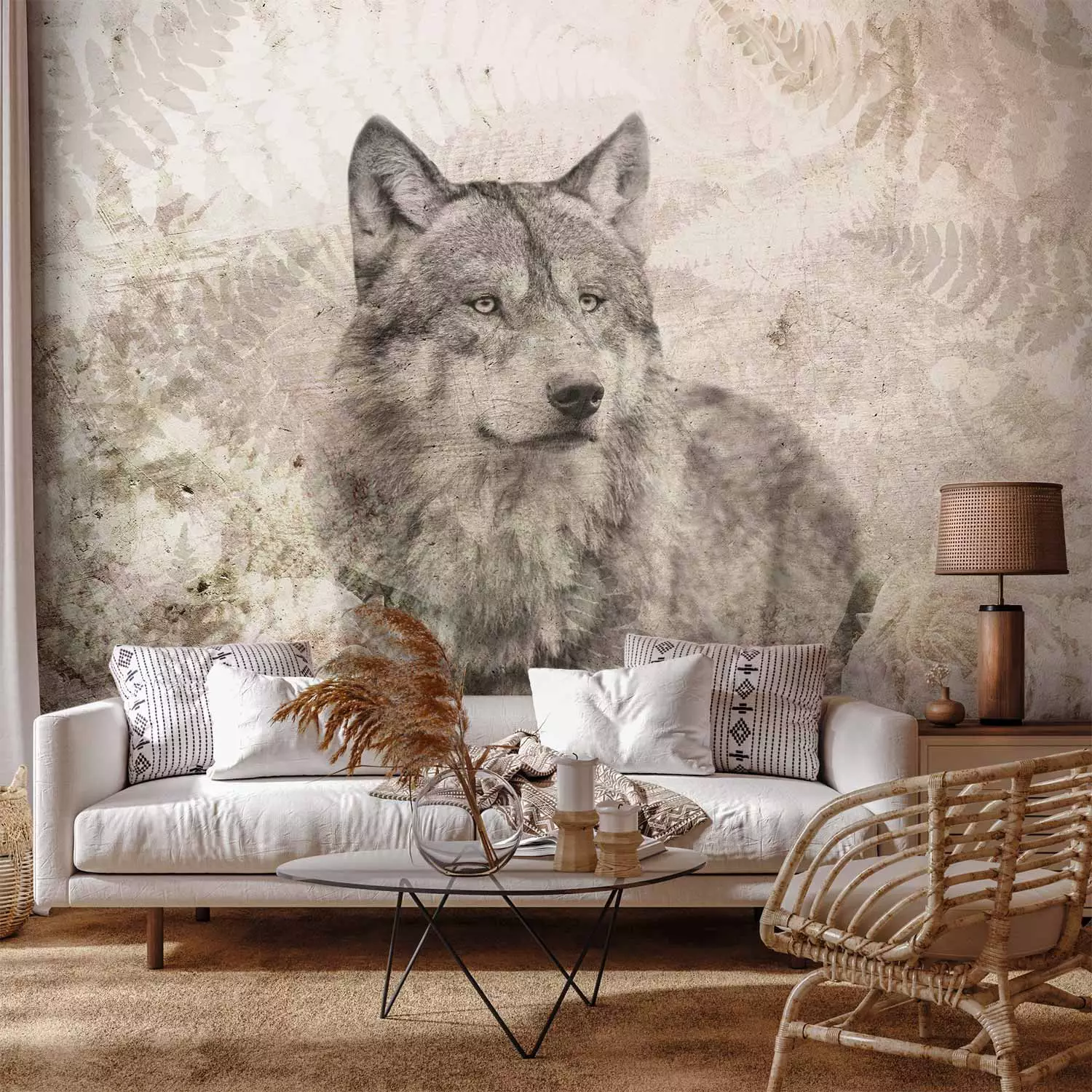 wolf mural wallpaper