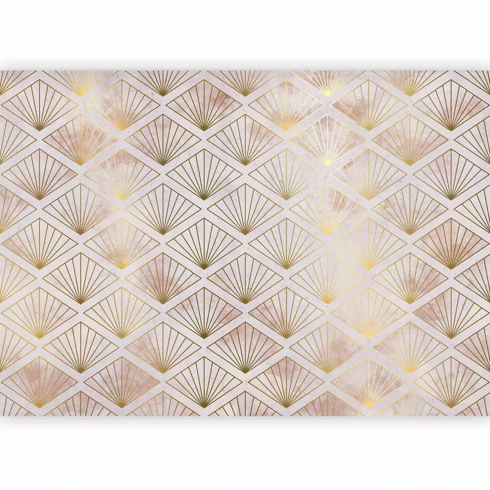 Wall Mural A reminiscence of art deco - a uniform composition in a gold ...