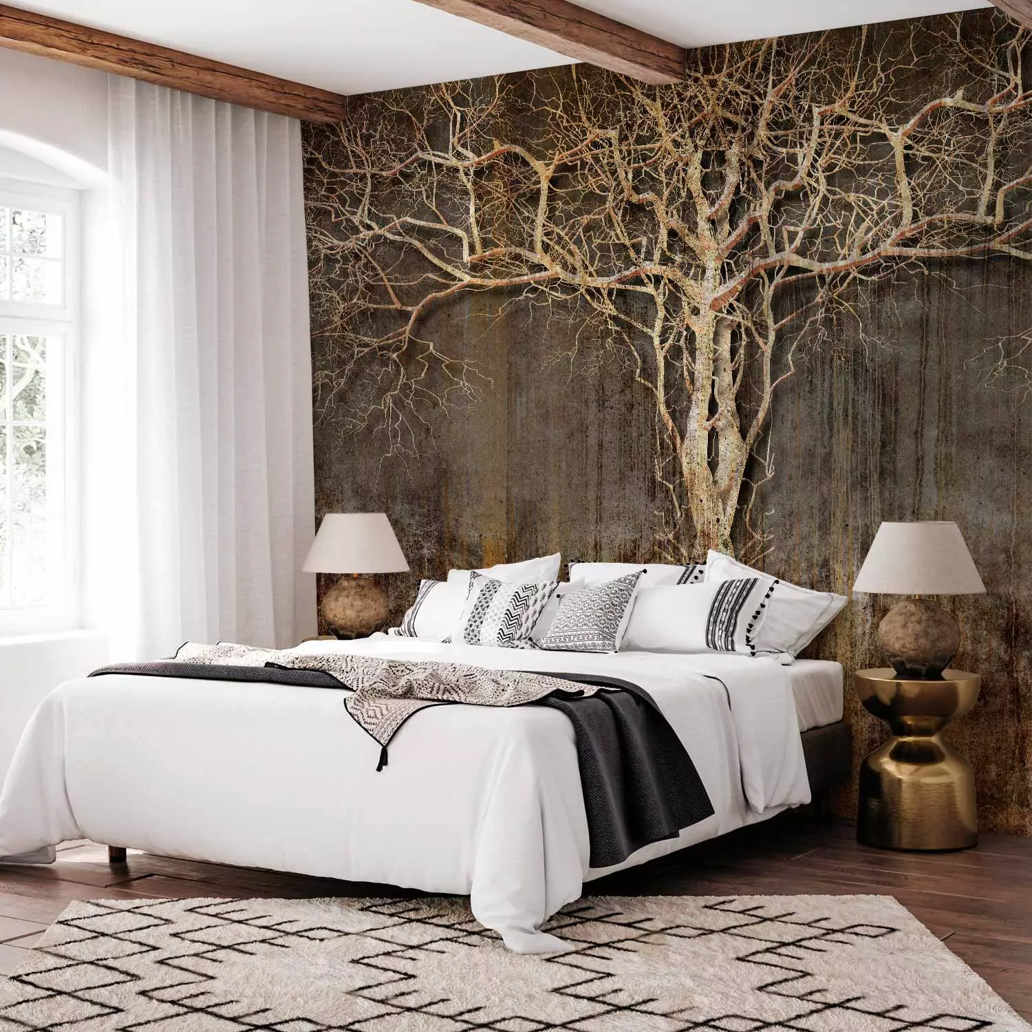 bedroom tree wallpaper