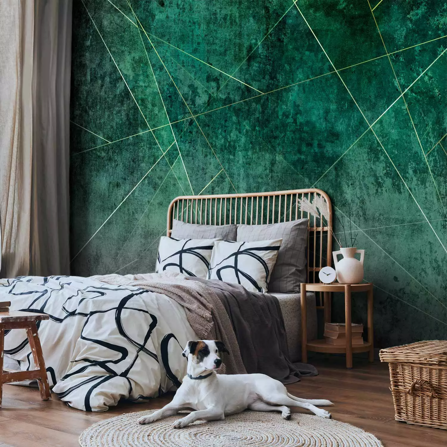 dark green wall background