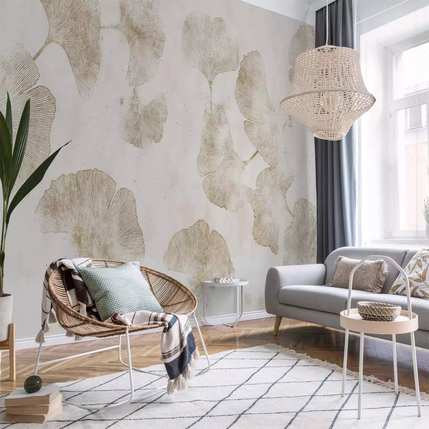 gold leaf tree wallpaper