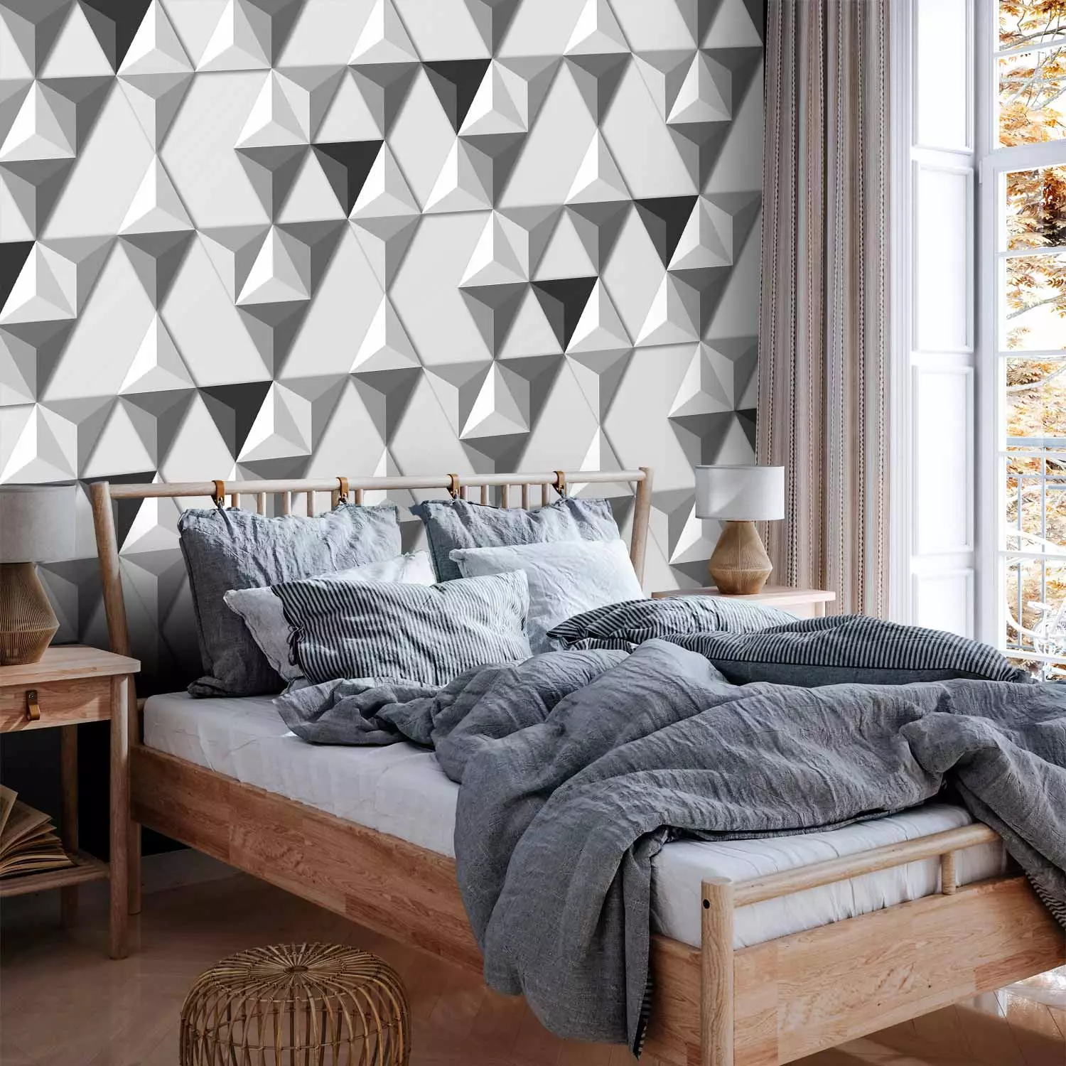 triangle wallpaper grey