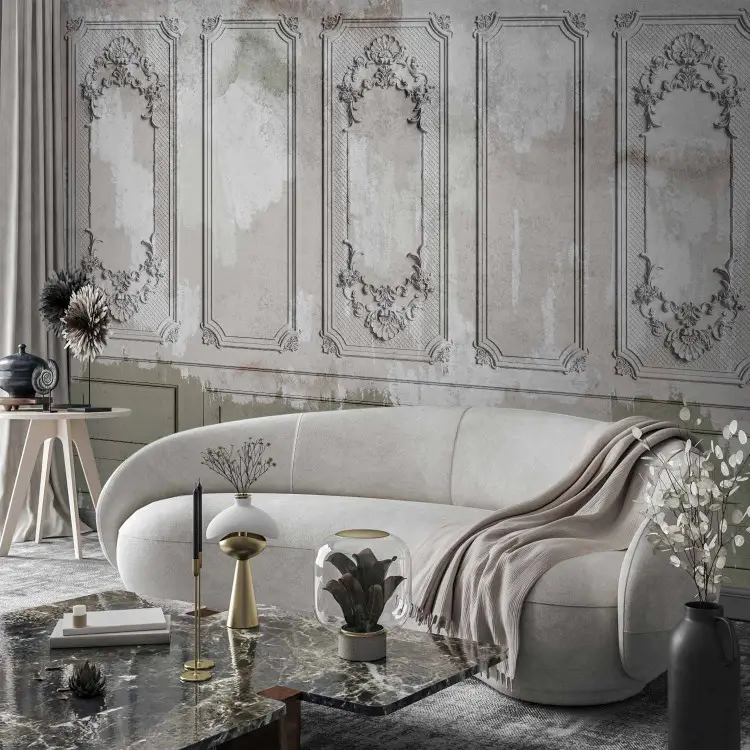 Wall Mural Atmospheric stucco - retro composition with ornaments and ...