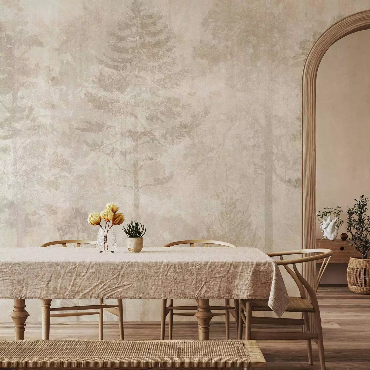 beige tree wallpaper