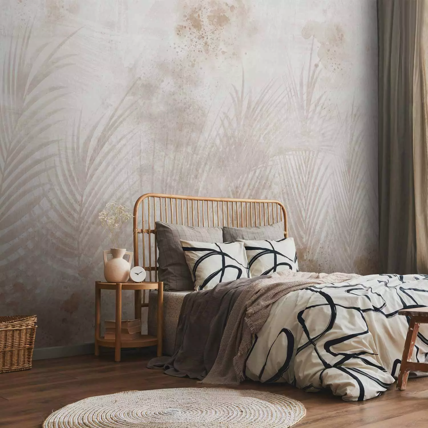 beige palm wallpaper