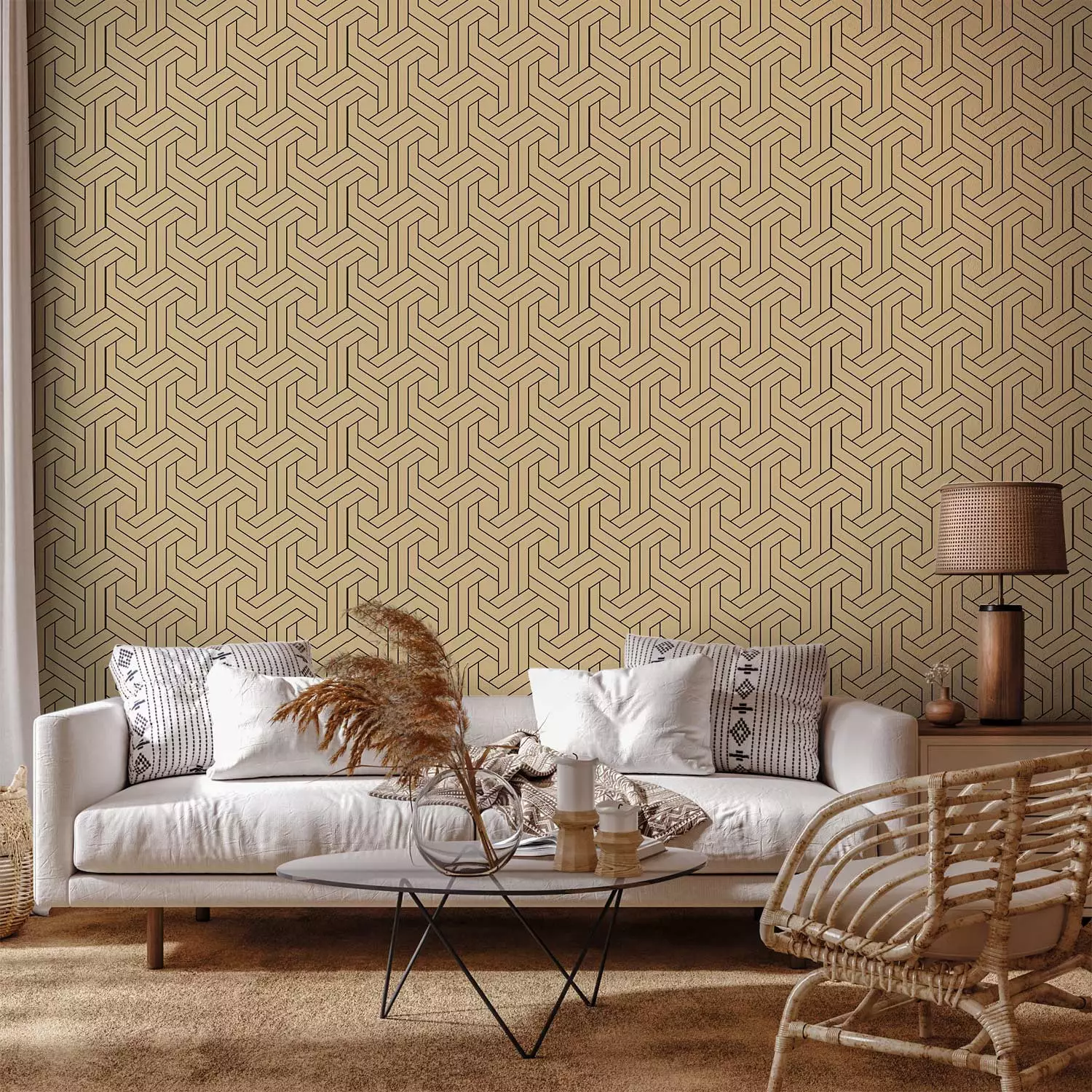 warm patterned wallpaper