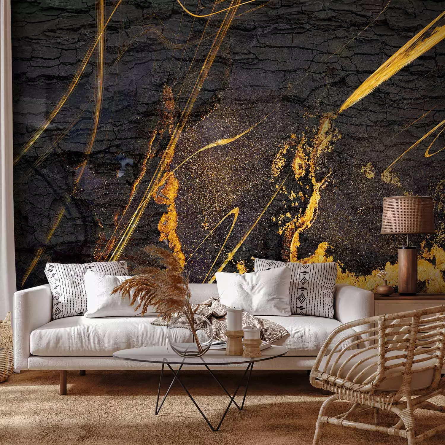 black wall mural