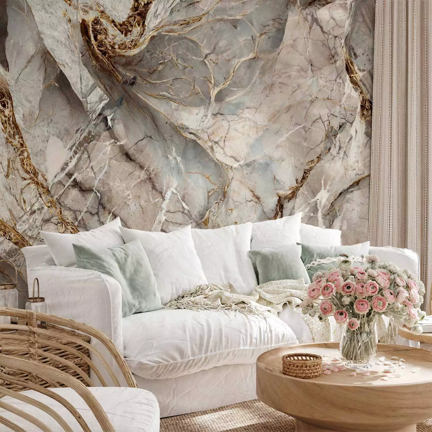 white marble stone wall