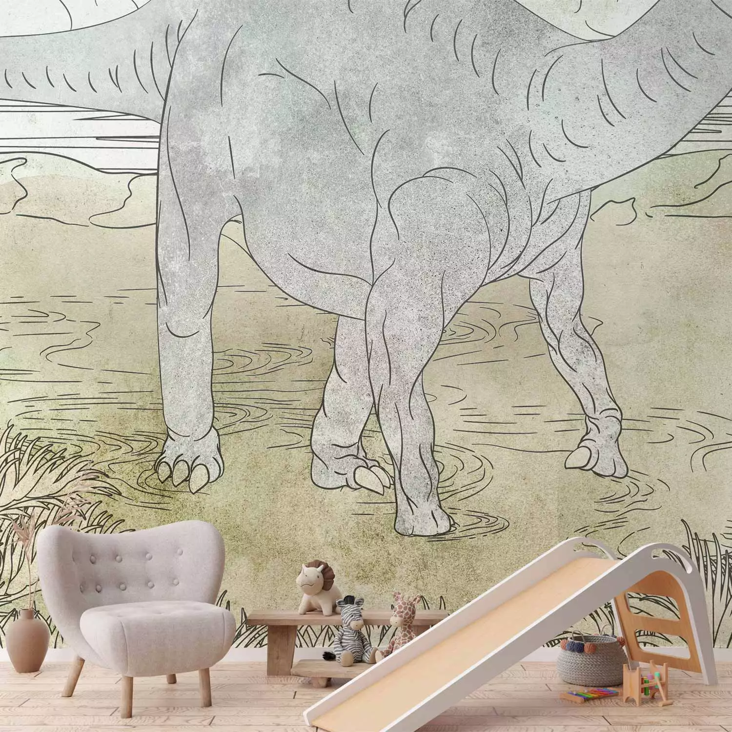 how to draw dinosaurs on walls