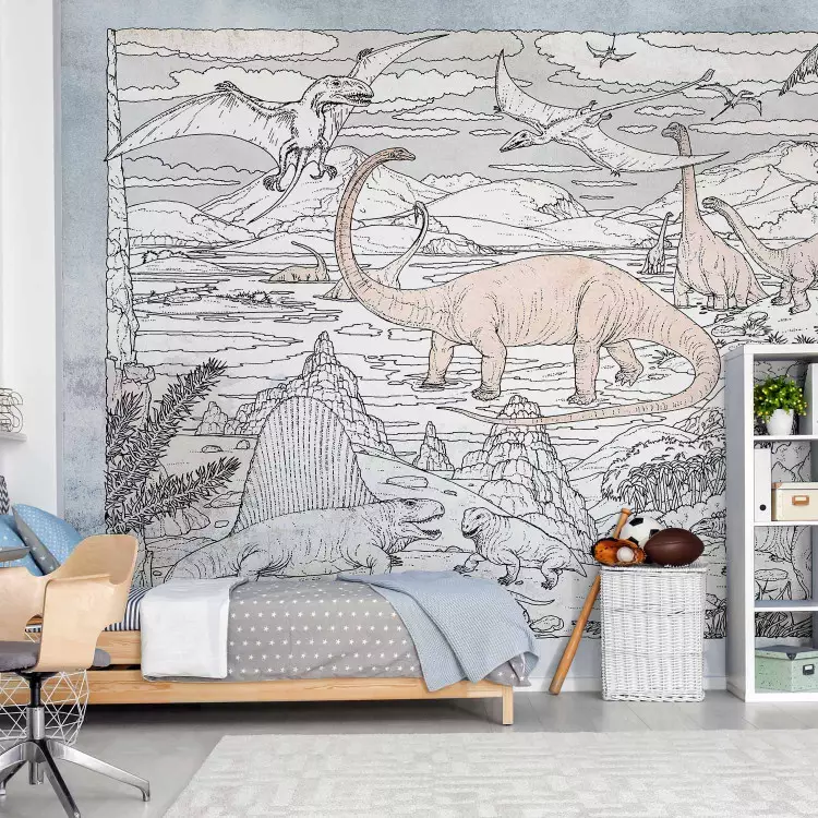 how to draw dinosaurs on walls