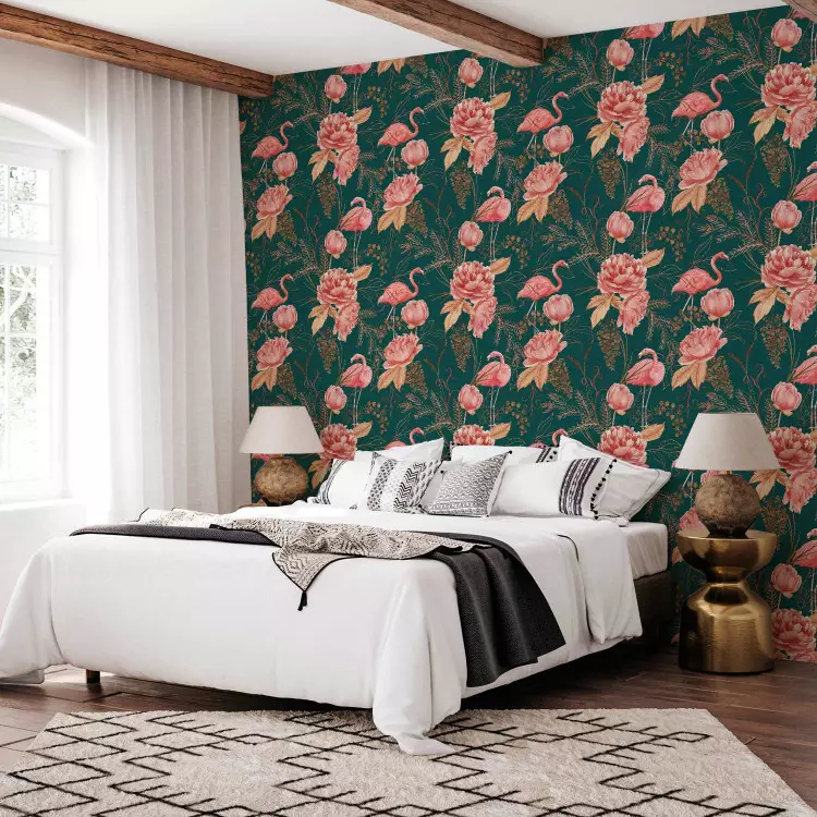 patterned wallpaper bedroom