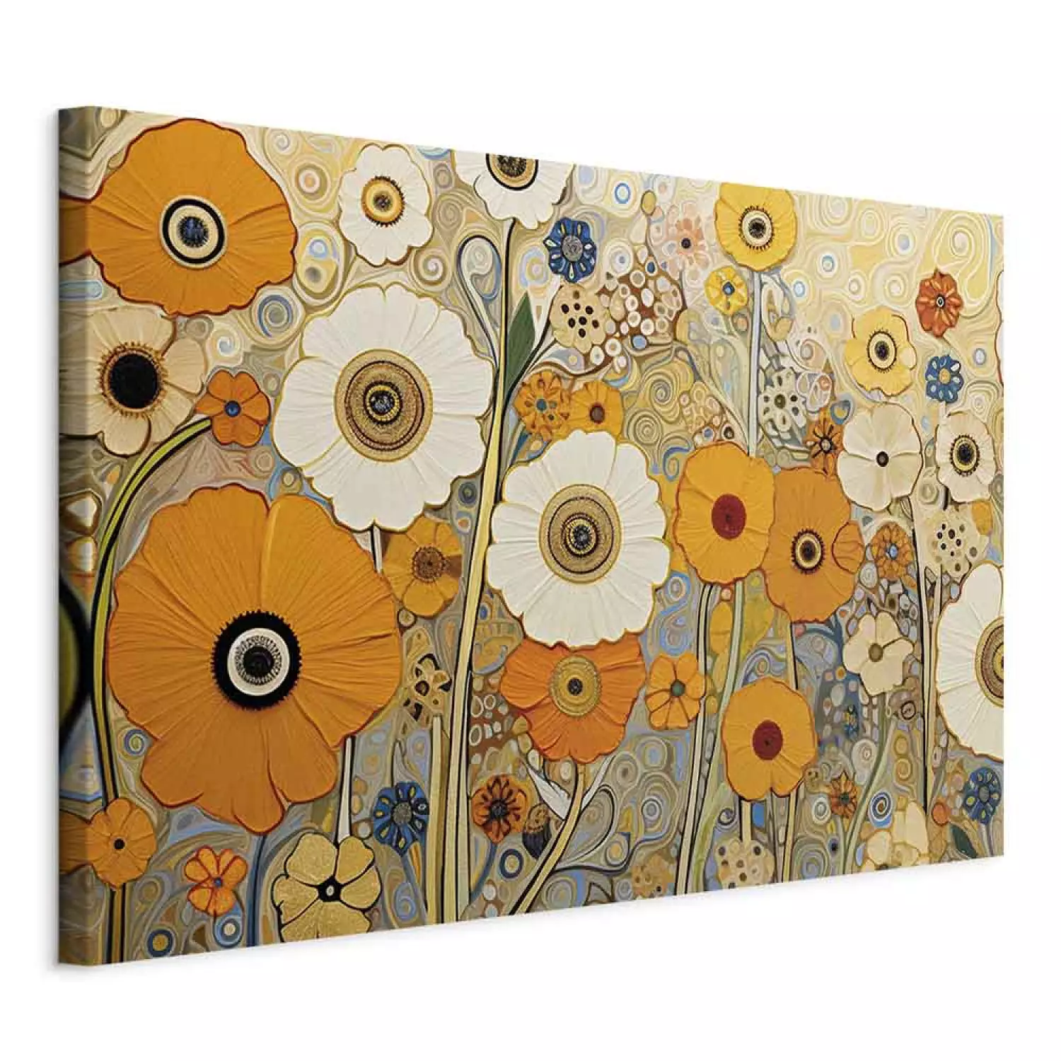 gustav klimt flowers canvas