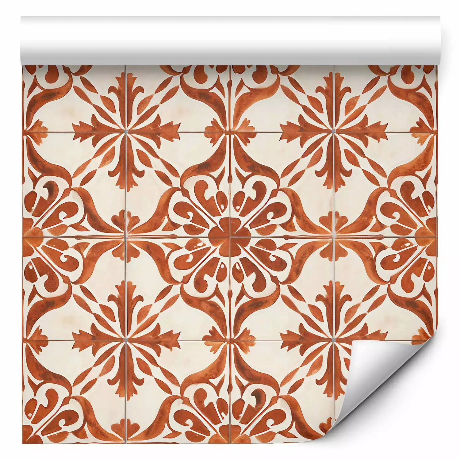 terracotta patterned wallpaper