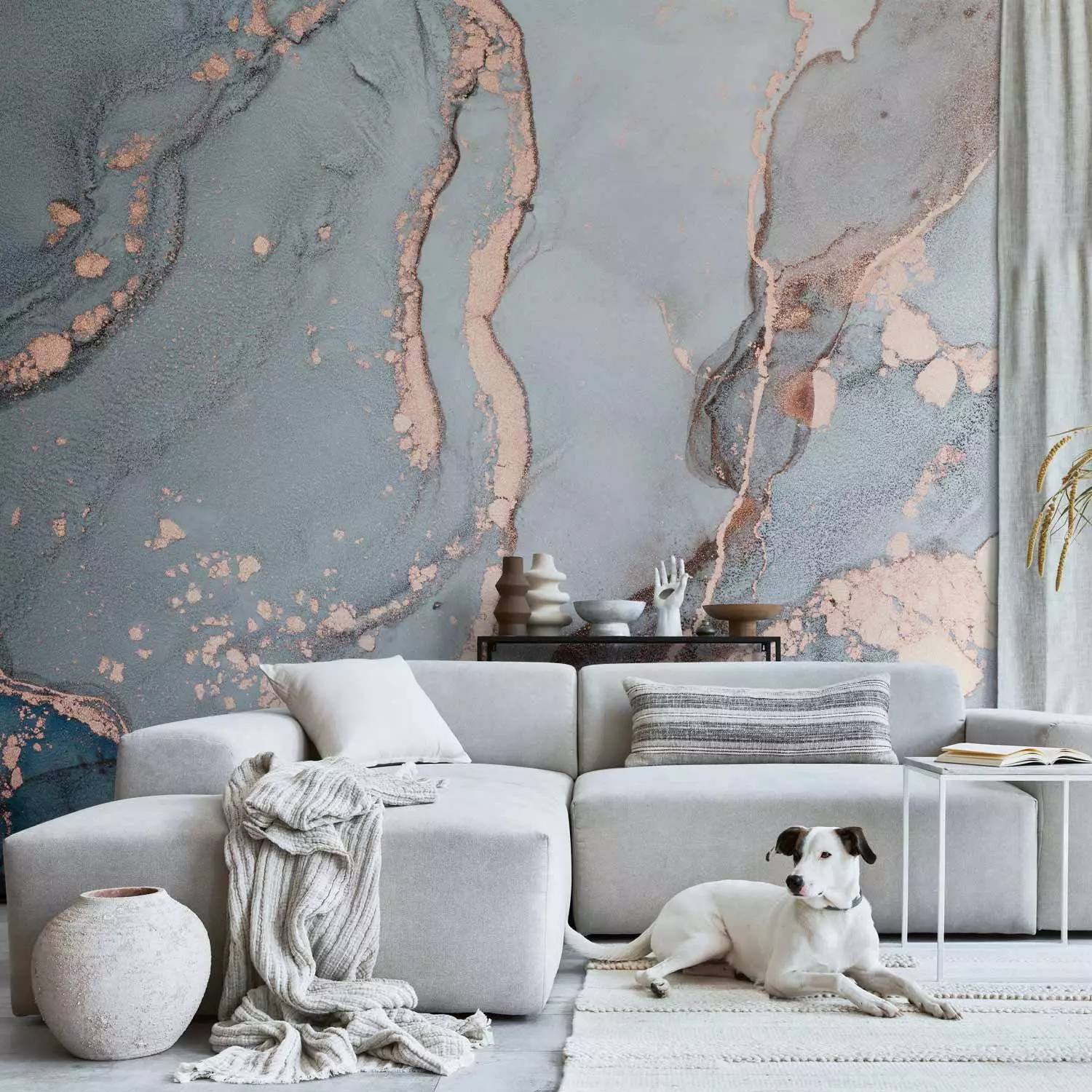 copper wall mural