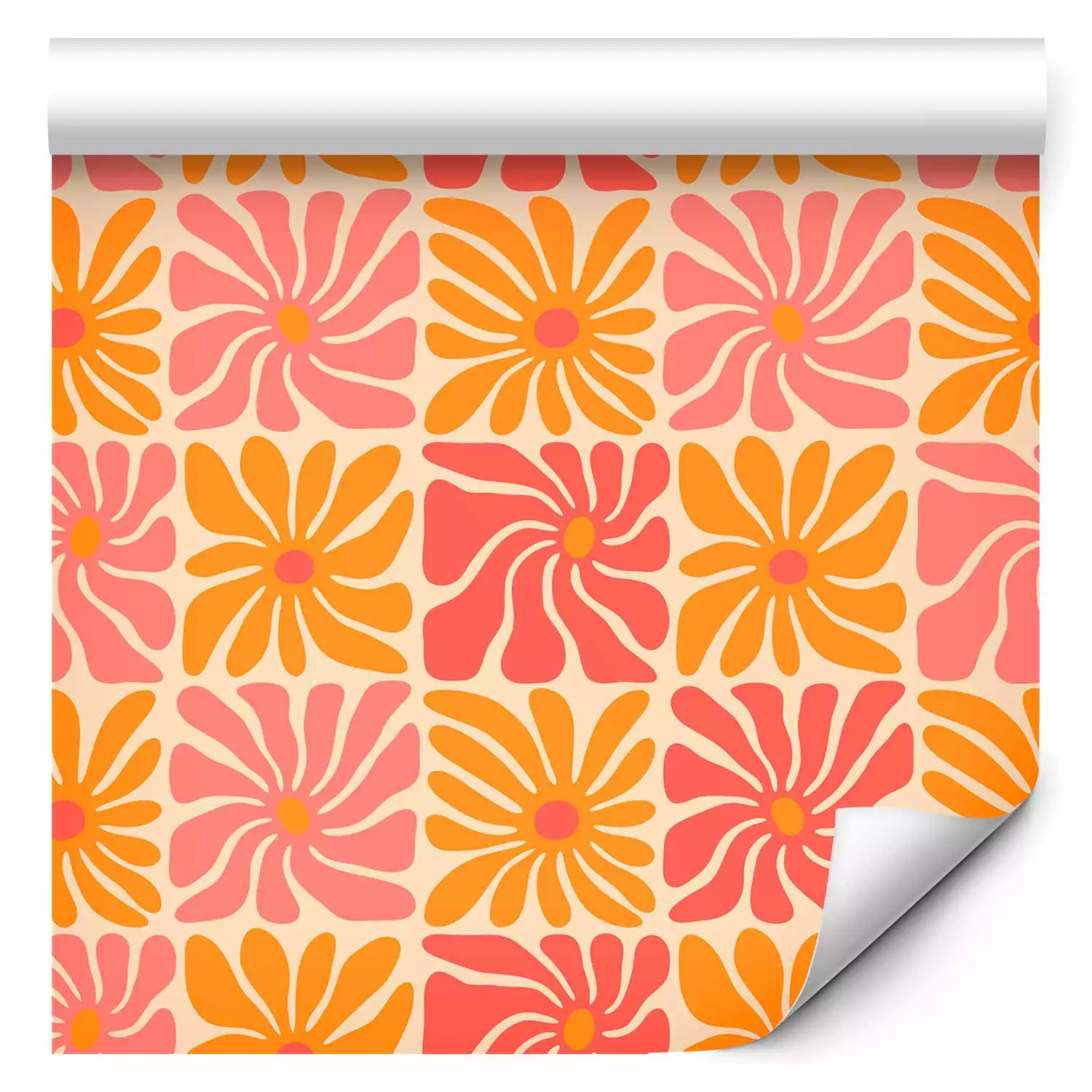 orange flowers pattern