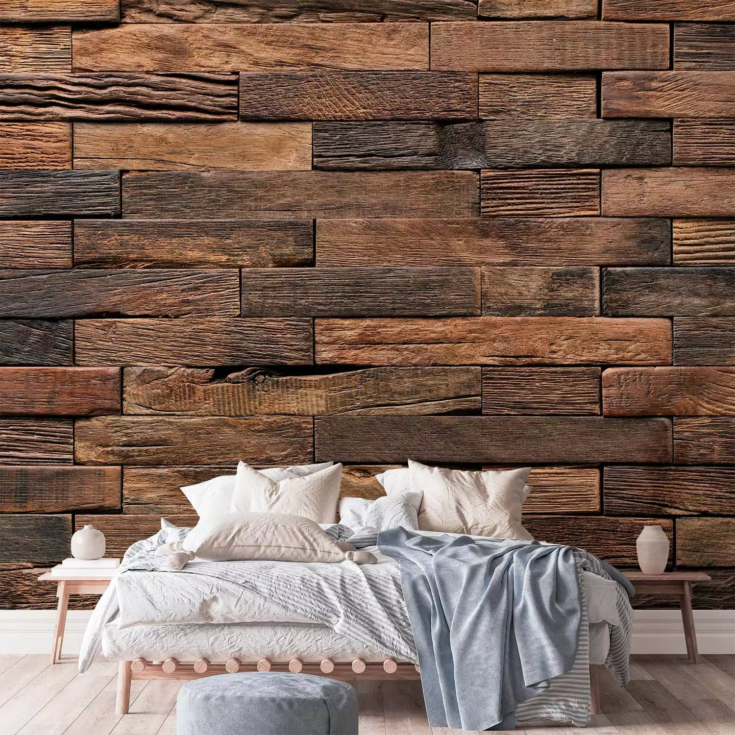 rustic wood panelling