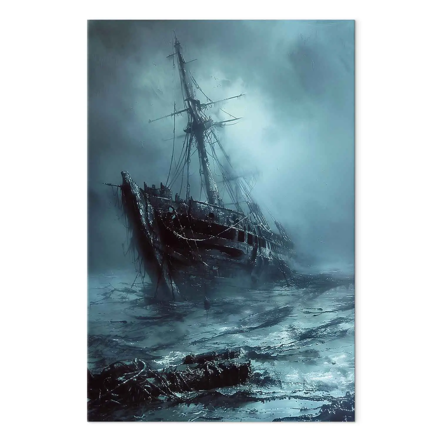 Dark Paintings Of Ships Sea