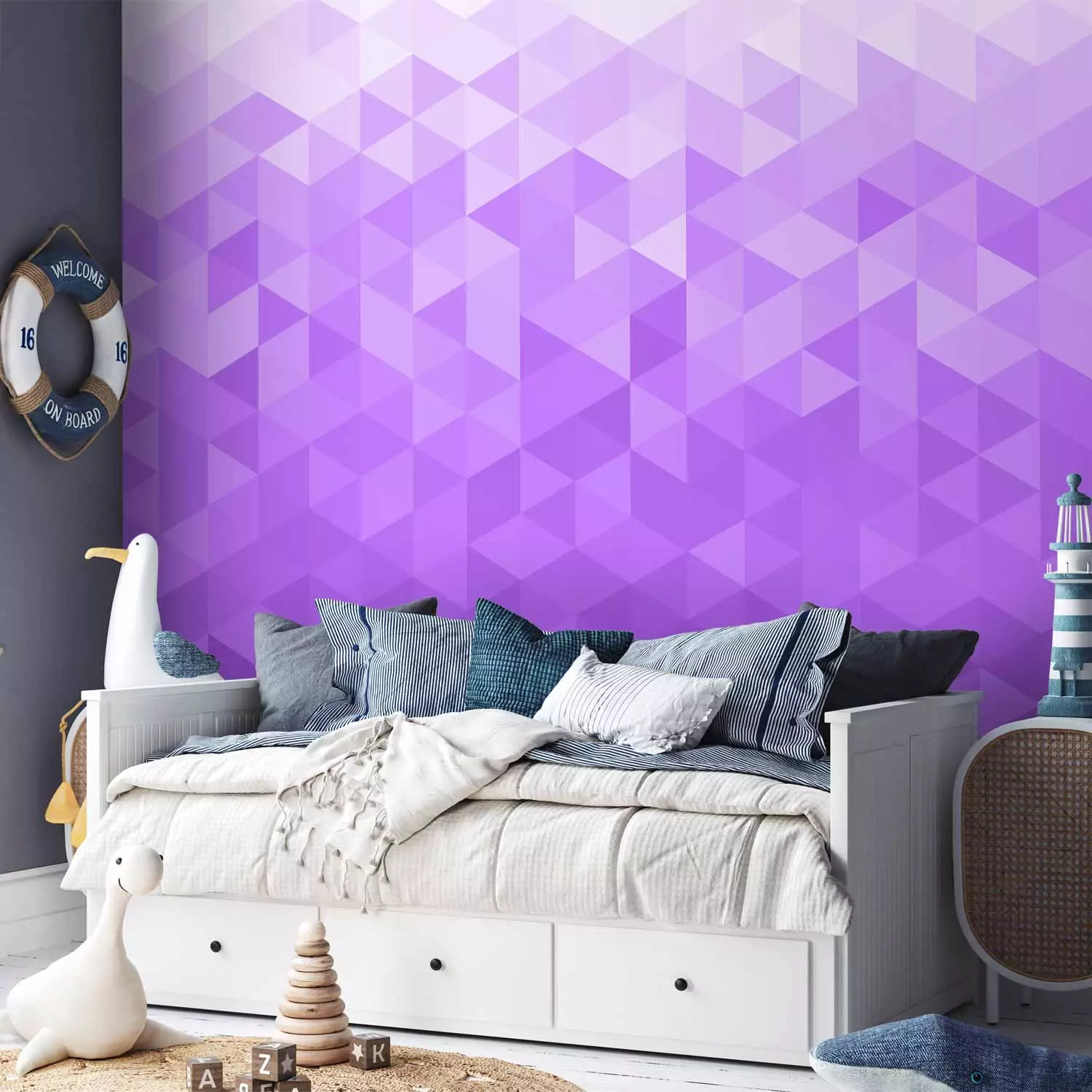 purple background geometric pattern