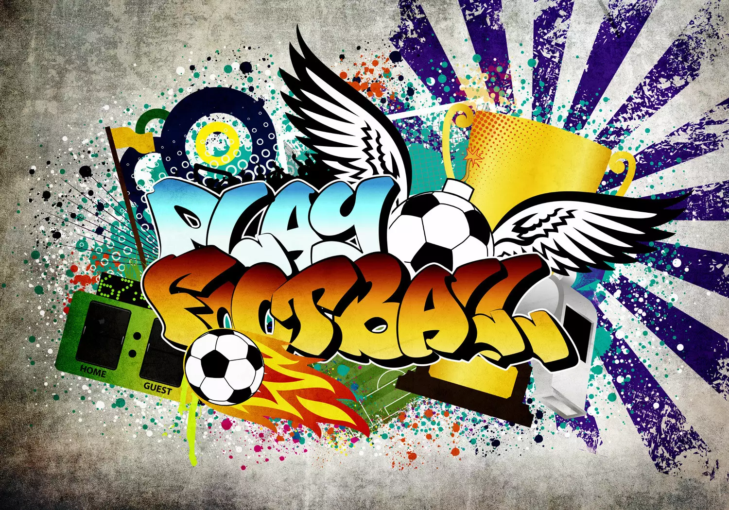 soccer graffiti background