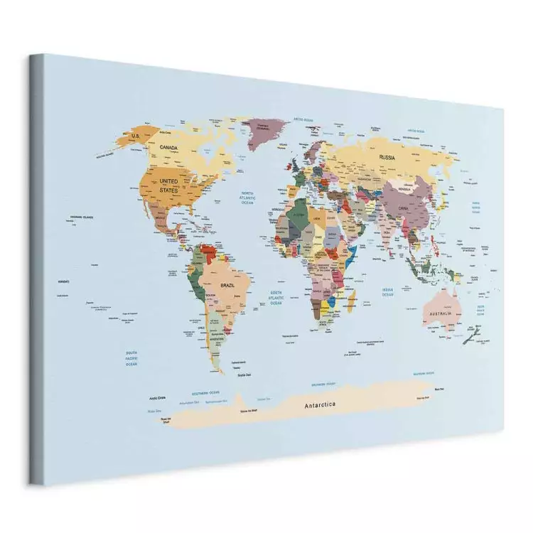 Canvas Print The world in a nutshell - colourful graphics with ...