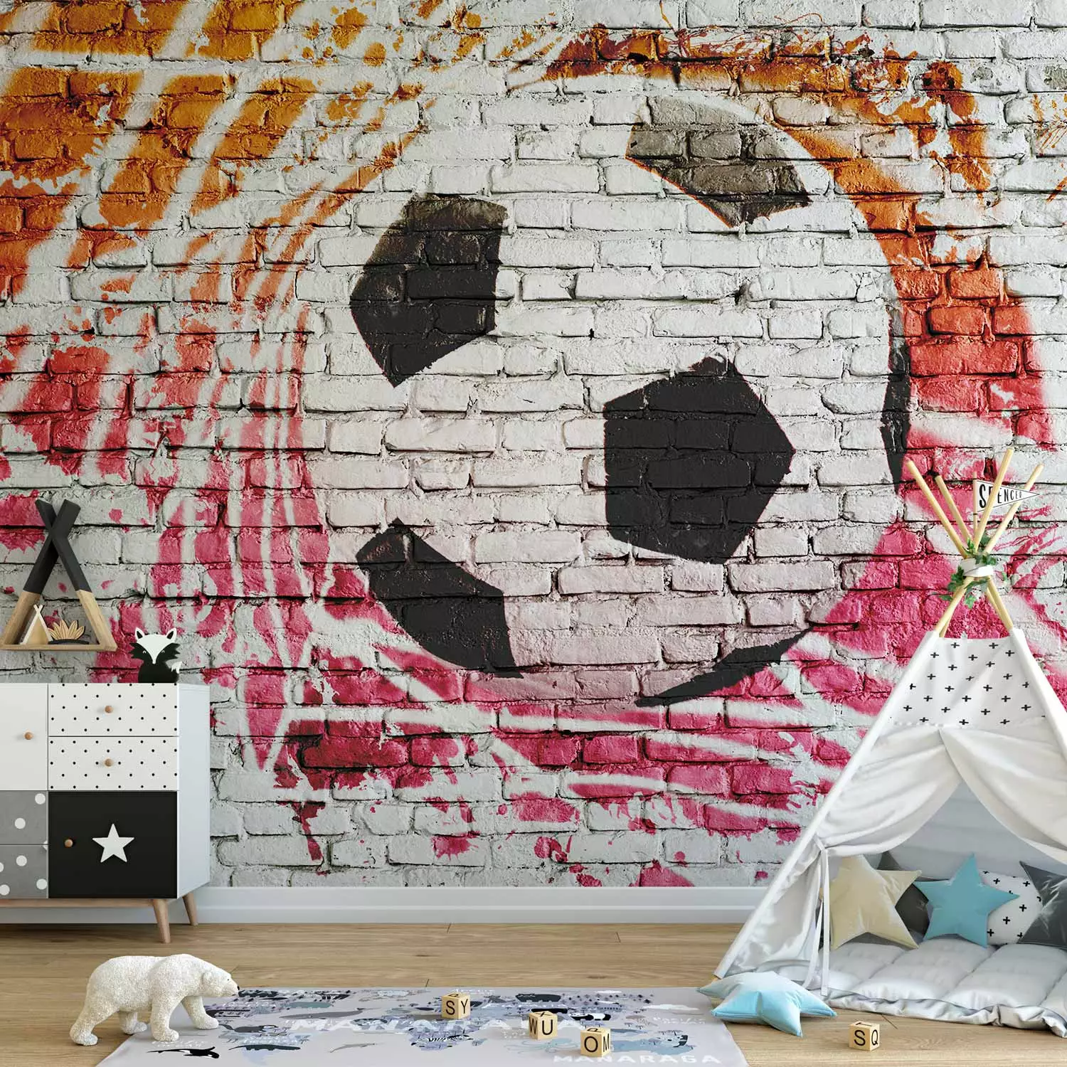 Football Mural Mural Wallpaper Dynamic Football Ball | Artistic
