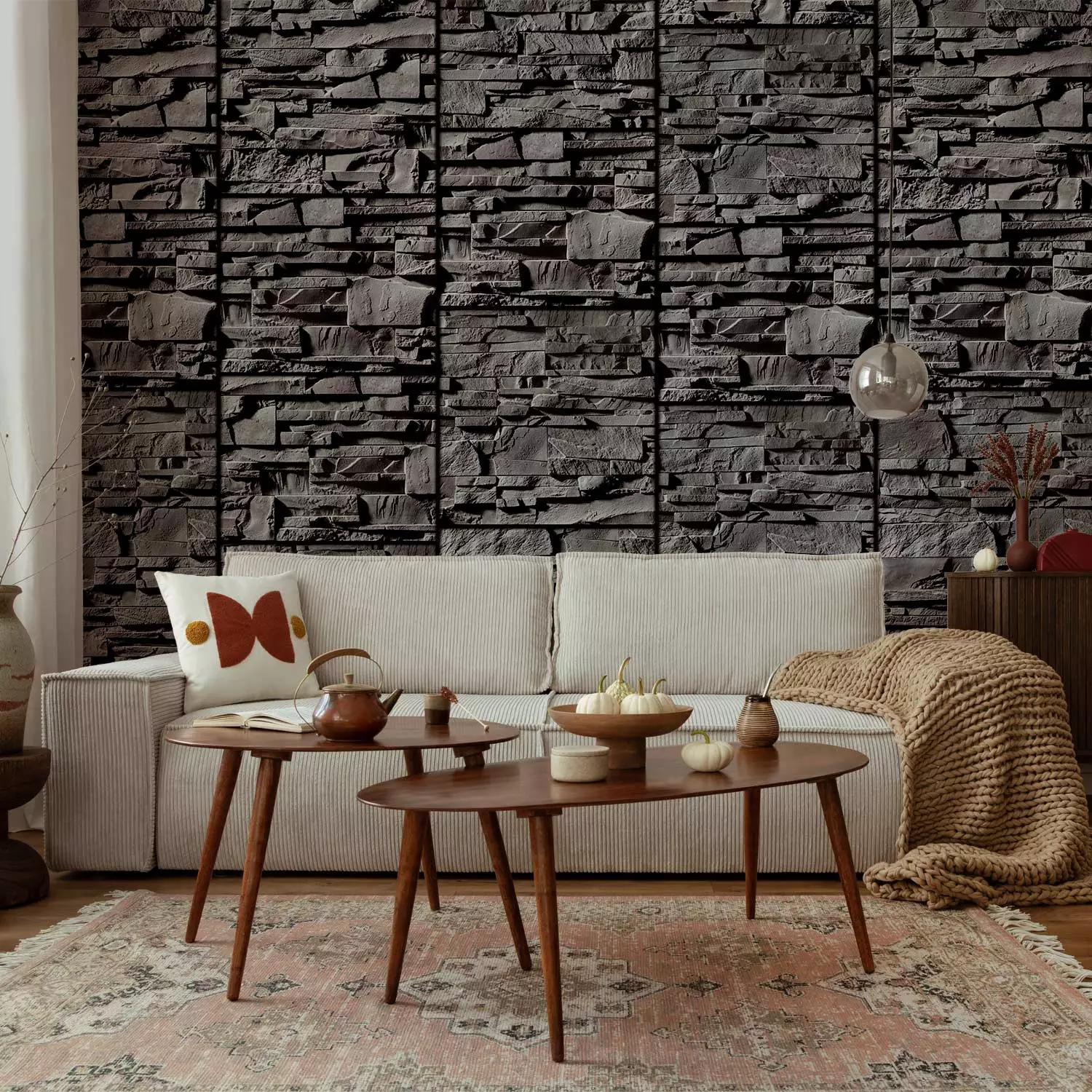 granite wall design for living room