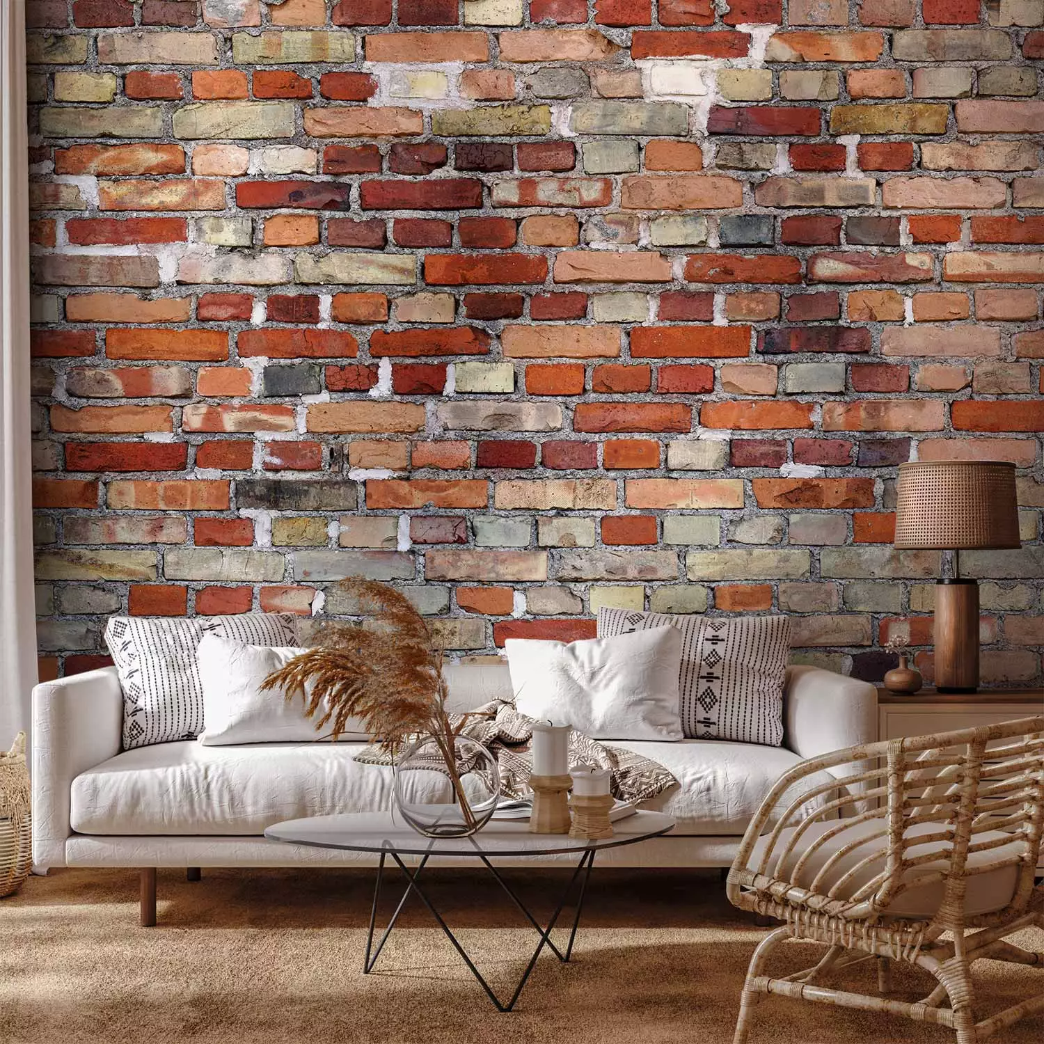 brick effect textured wallpaper
