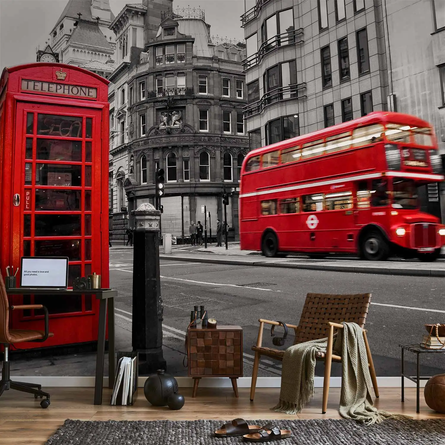 Red London Bus Wall