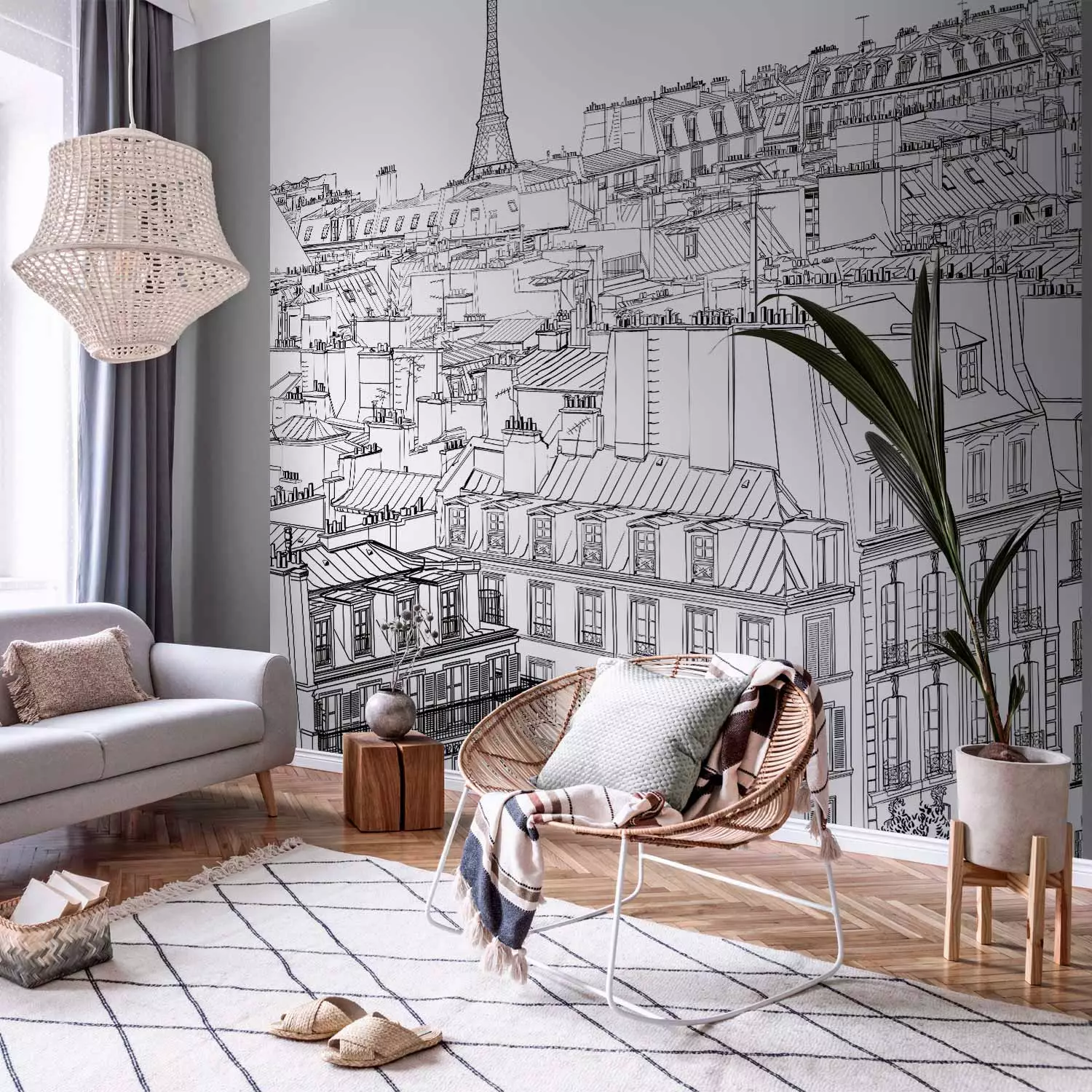 french wall murals