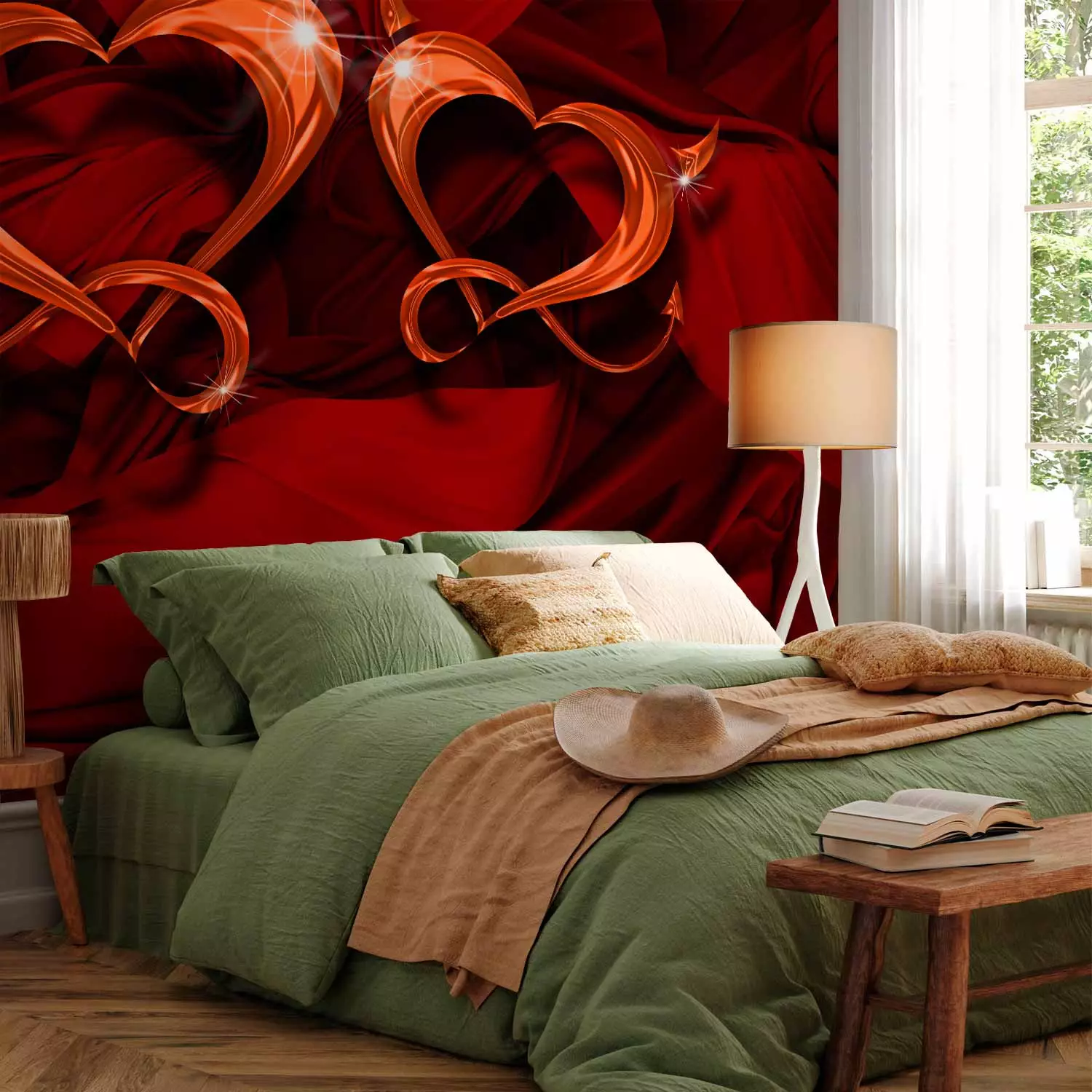 red feature wallpaper