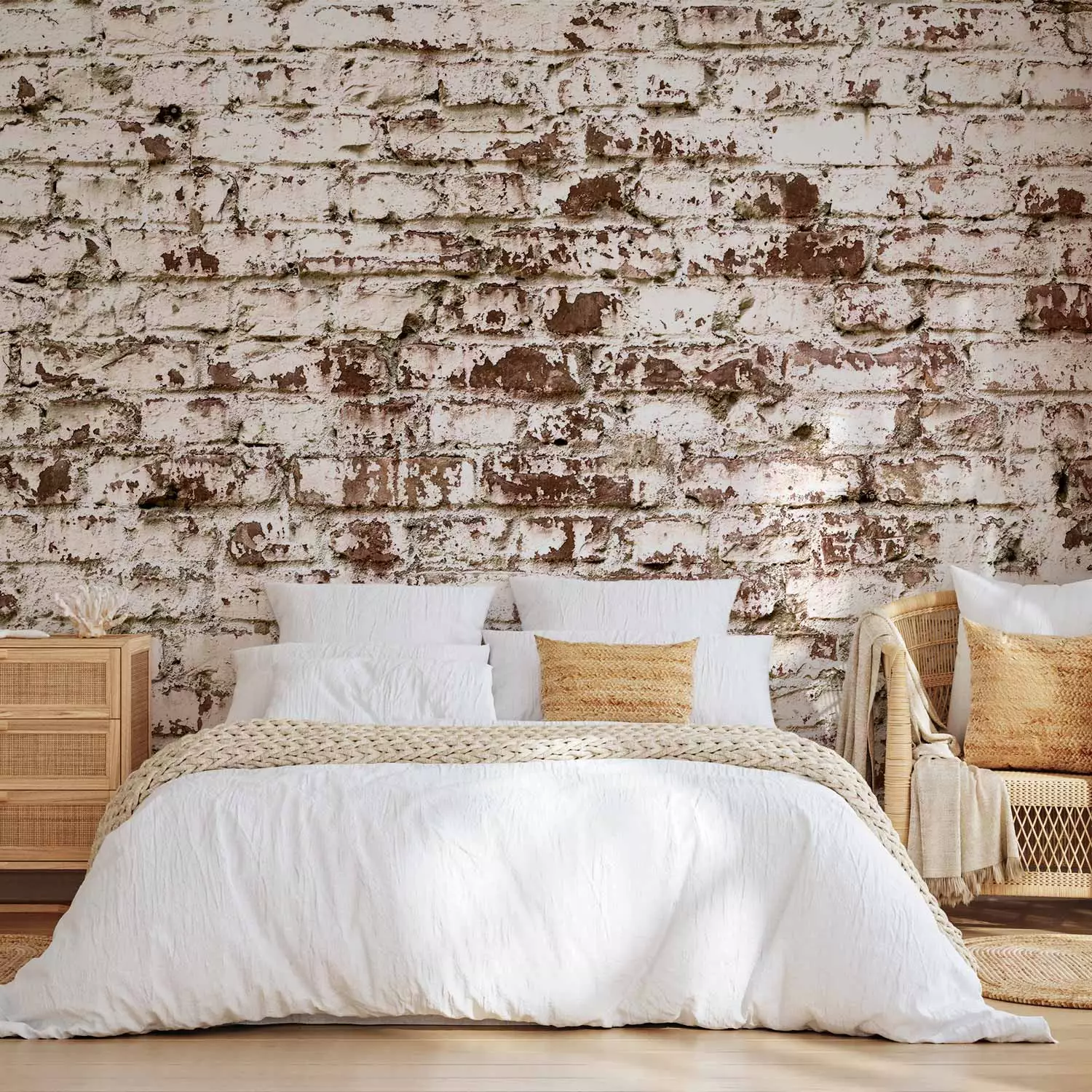 whitewashed brick wallpaper